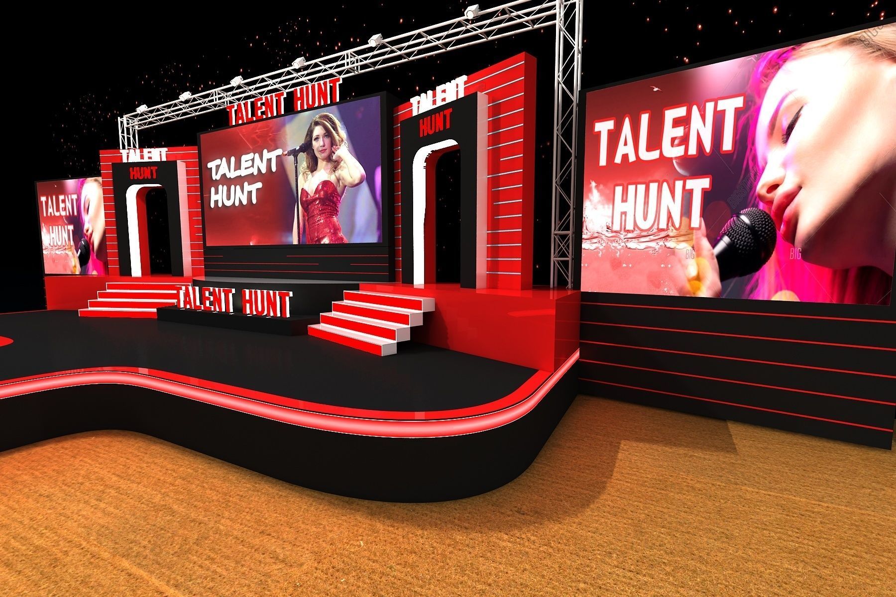 TALENT HUNT STAGE DESIGN 3D model | CGTrader