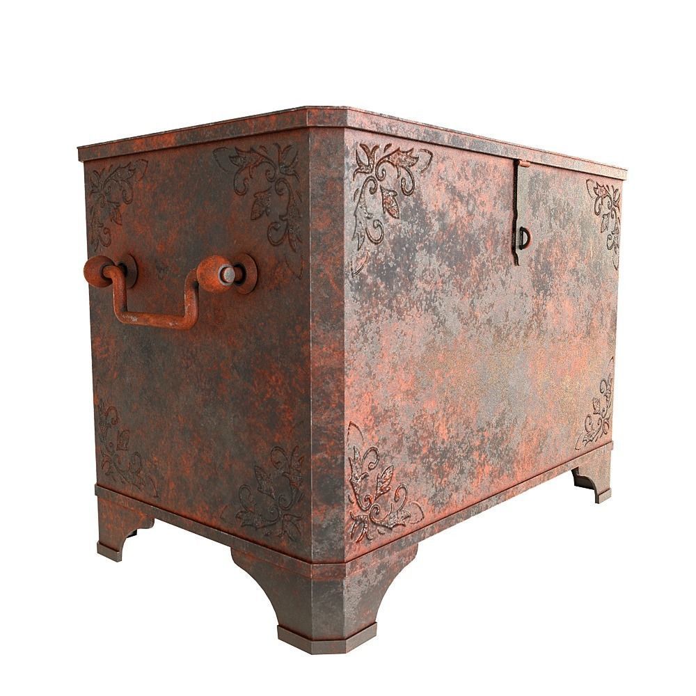 Vintage safety Deposit box-chest 3D model | CGTrader