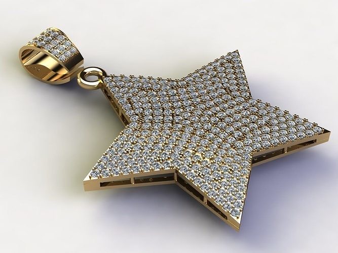Star Solitaire women pendent 3D model | CGTrader