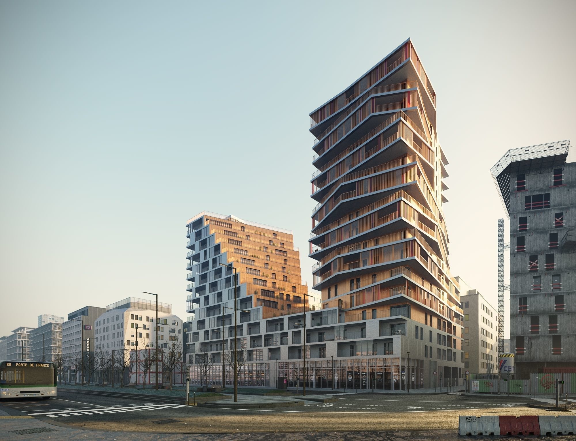 Residential high rise building in Paris 3D model | CGTrader