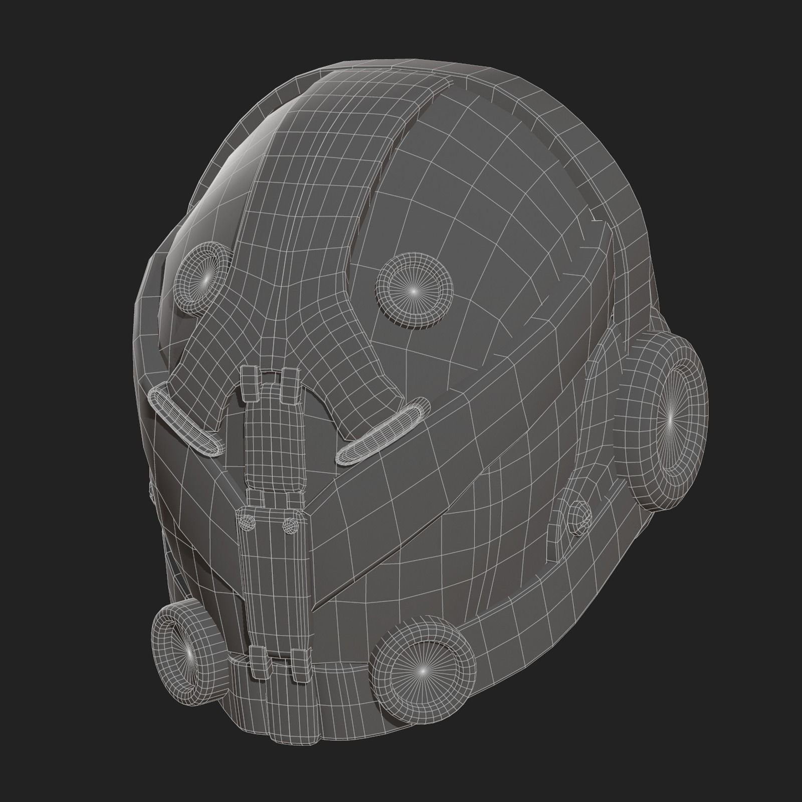3D model Helmet military Scifi futuristic technology VR / AR / low-poly ...