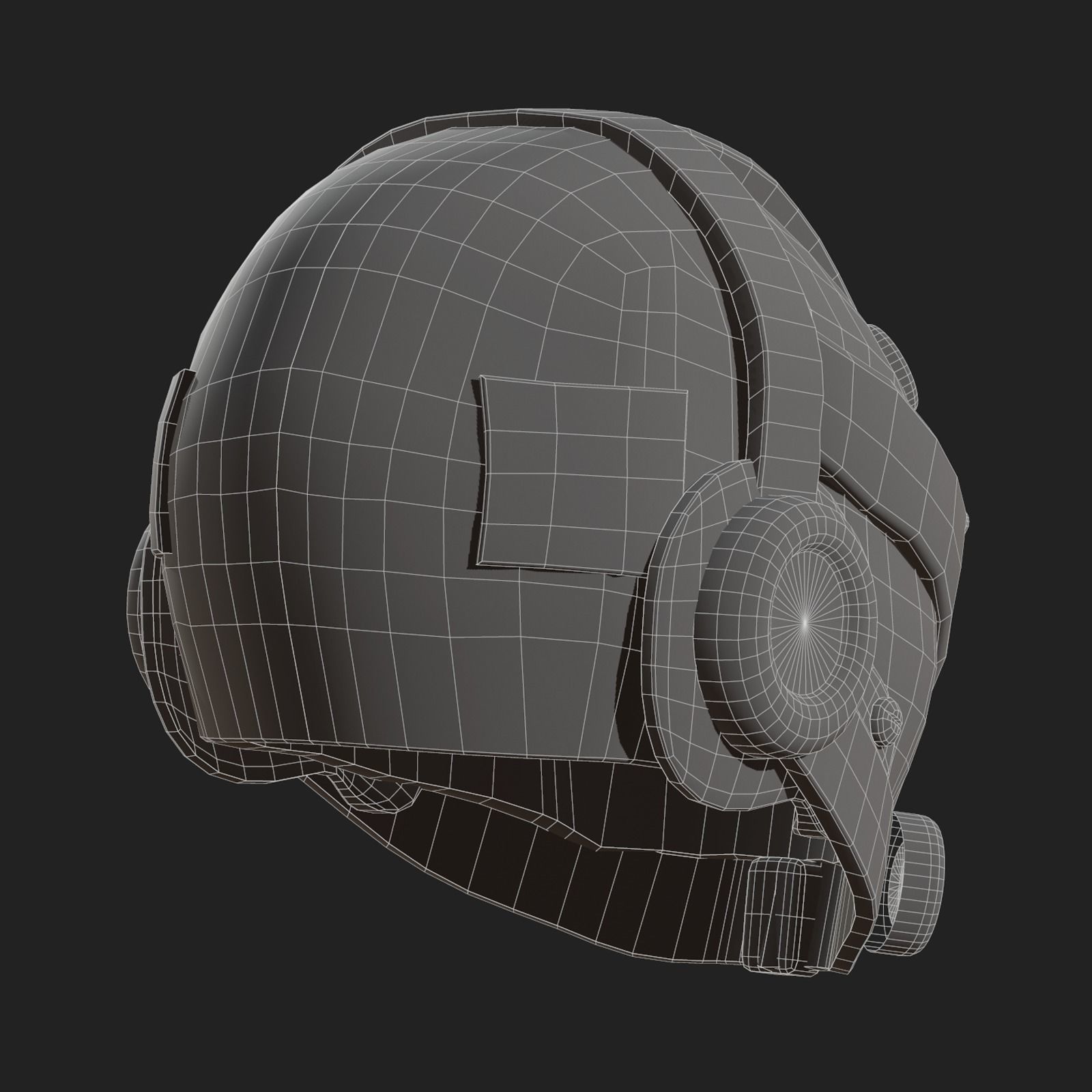3D model Helmet military Scifi futuristic technology VR / AR / low-poly ...