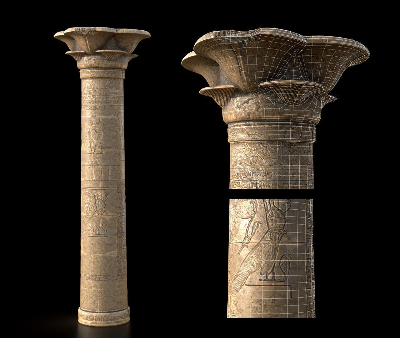 Egyptian Column 3D model | CGTrader