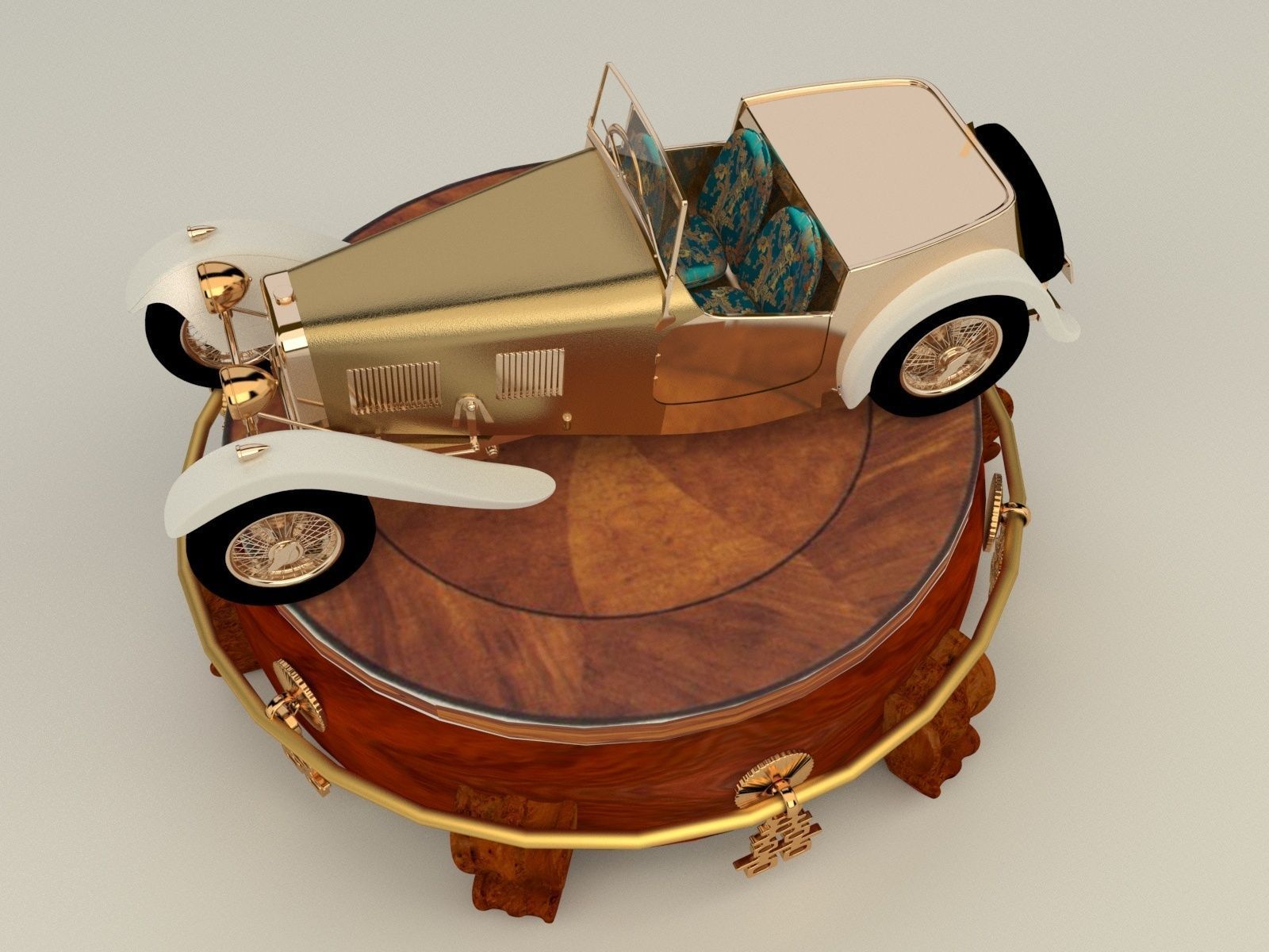 Chinese display with classic car 3D model | CGTrader