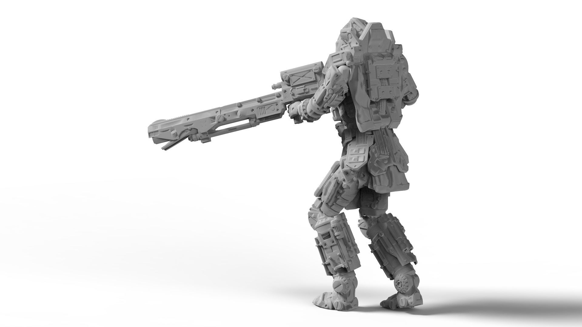 Scifi Marksman Sniper Rifle Team miniatures 3D model 3D printable ...