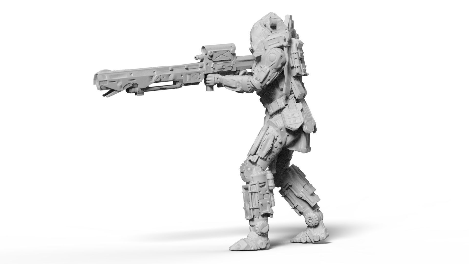 Scifi Marksman Sniper Rifle Team miniatures 3D model 3D printable ...