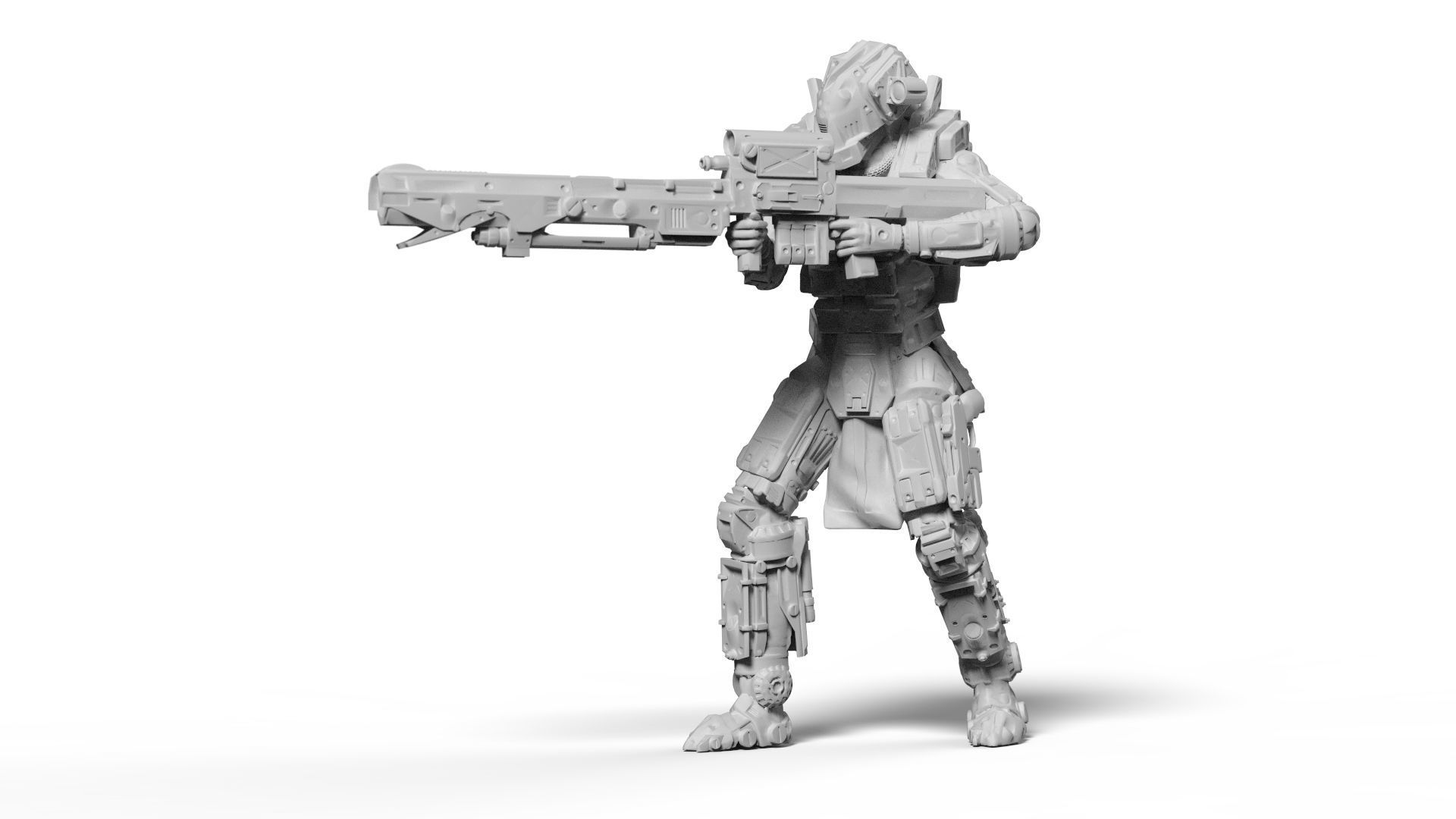 Scifi Marksman Sniper Rifle Team miniatures 3D model 3D printable ...