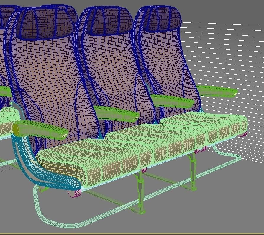 airplane passenger seat 3D model | CGTrader