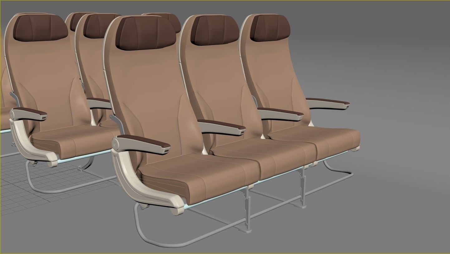 airplane passenger seat 3D model | CGTrader