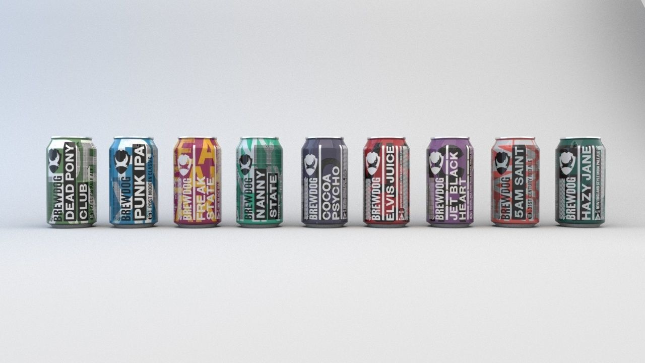 Brewdog Beer Can Collection with Textures - 3D Assets 3D model | CGTrader