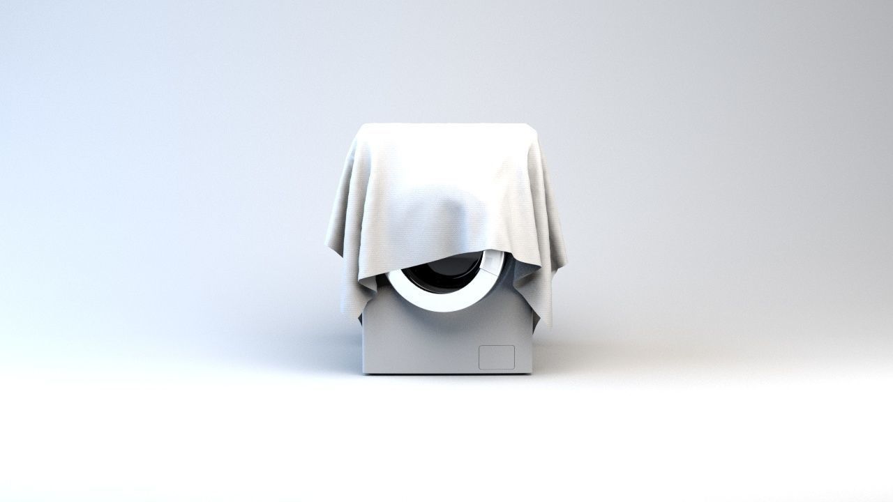 Washing Machine covered by sheet - 3D Asset 3D model | CGTrader
