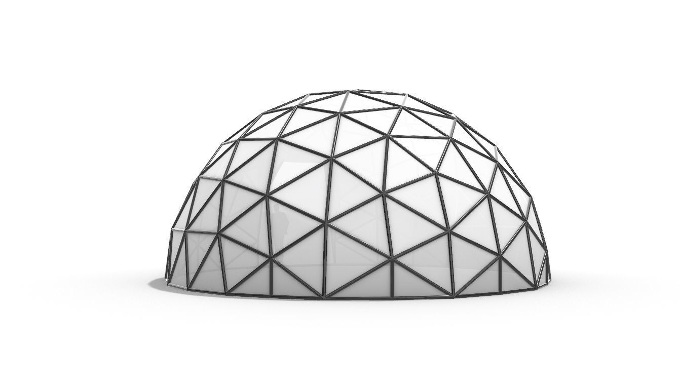 Geodesic Dome with Door Opening and enclosure Panels 3D model | CGTrader