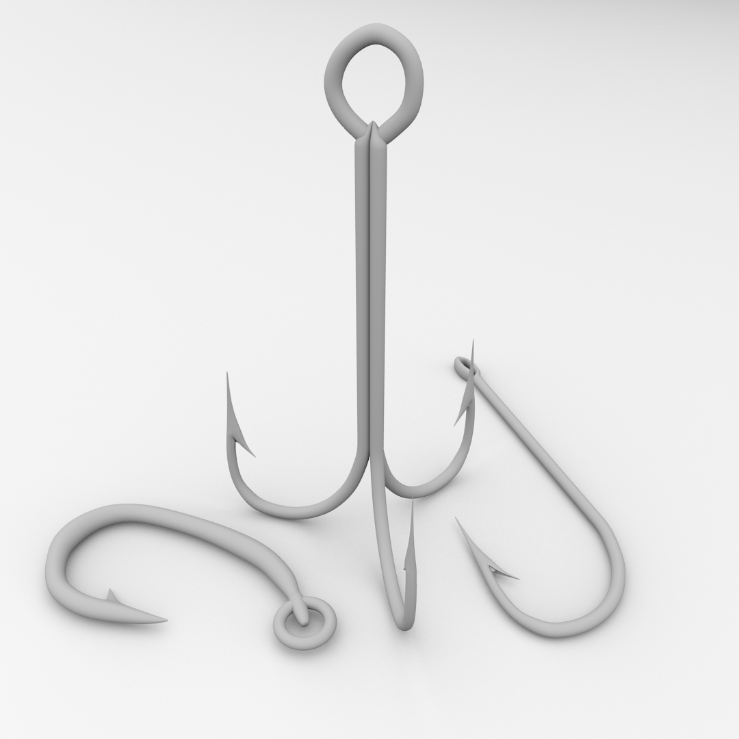 Fishing Hooks 3D Model .3ds .fbx .blend - CGTrader.com