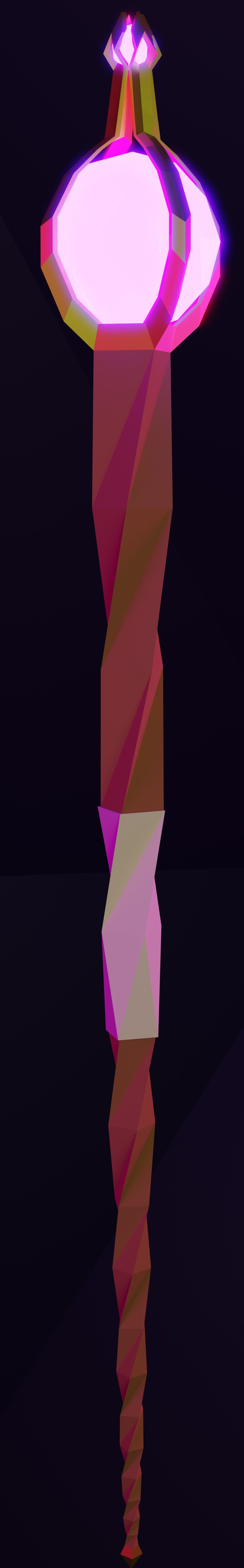 3D model magic staff with chronosphere VR / AR / low-poly | CGTrader