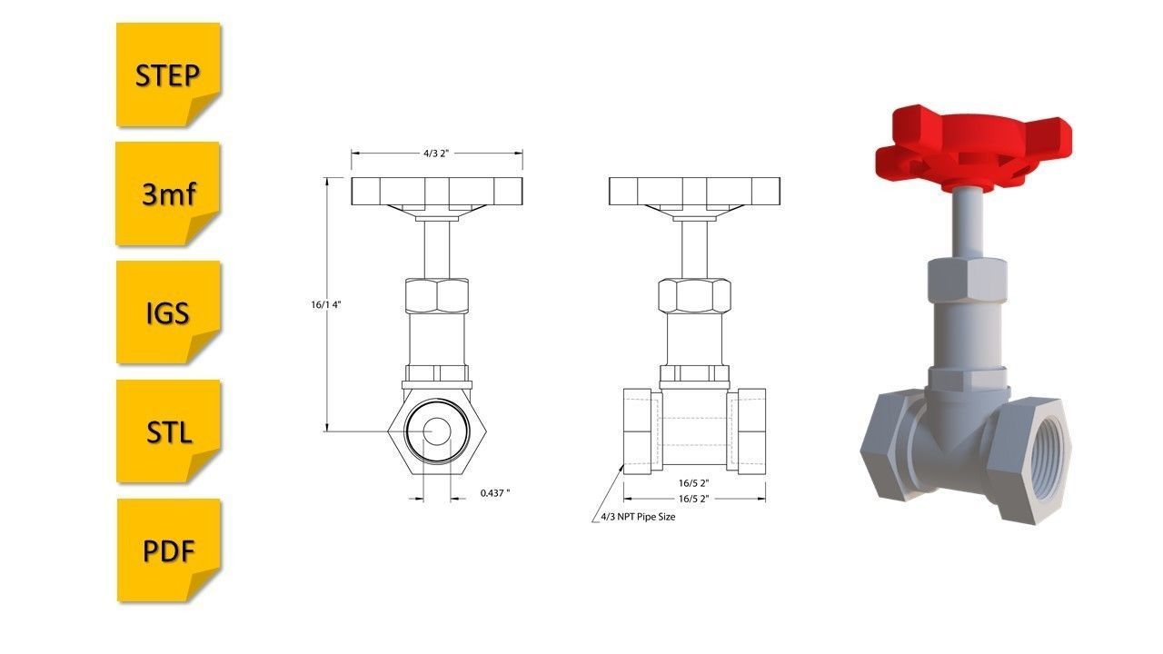 RATED NEEDLE VALVE 3D model 3D printable | CGTrader