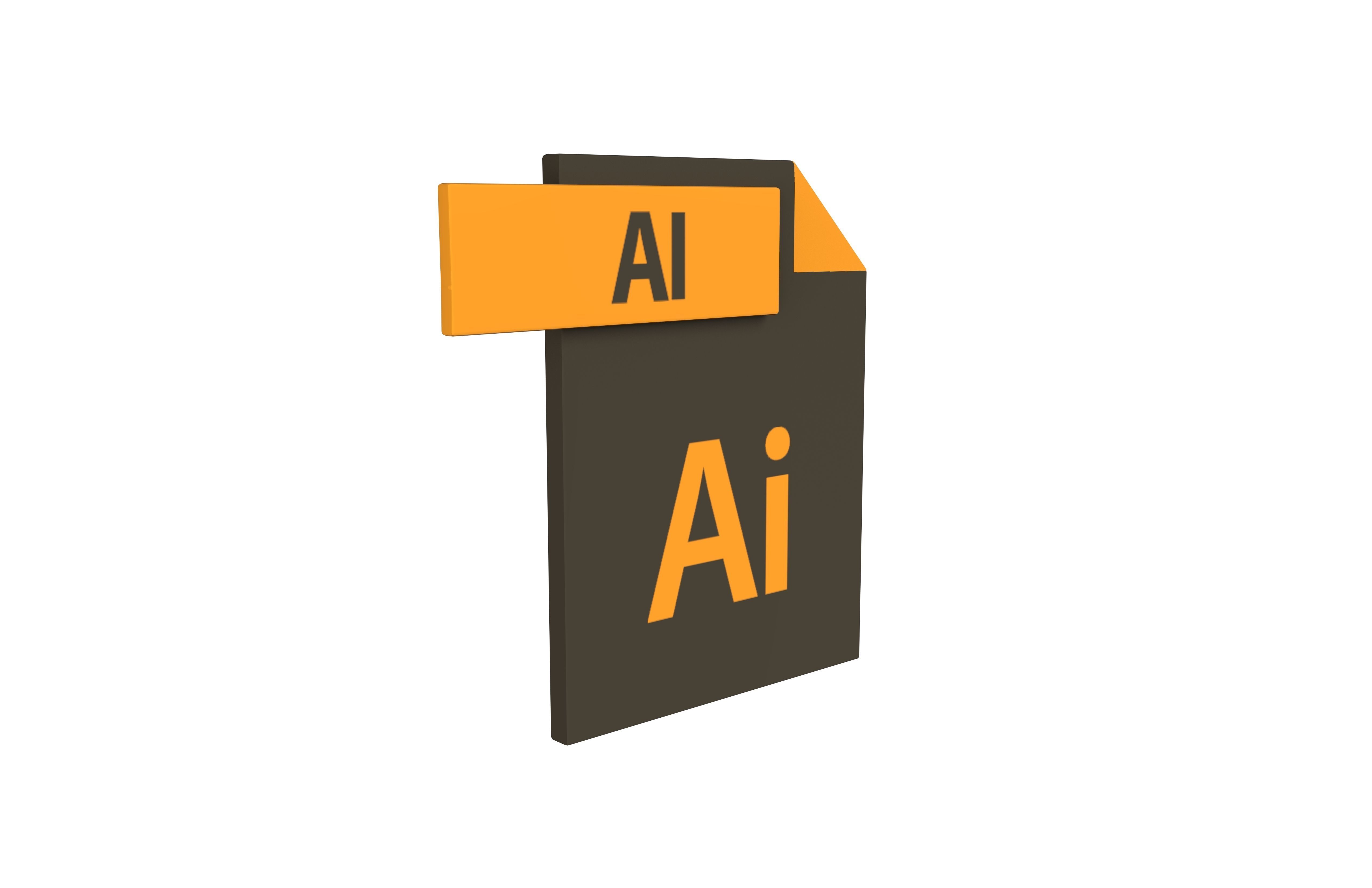 illustrator File Logo v1 001 free VR / AR / low-poly 3D model | CGTrader