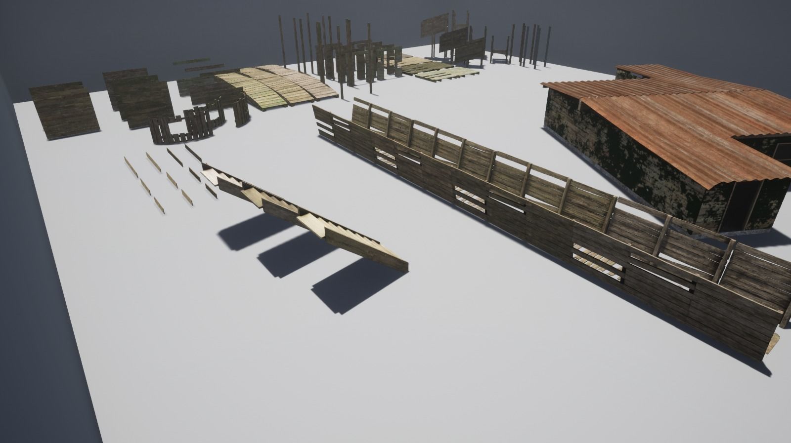 3D model Modular wood Construction pack VR / AR / low-poly | CGTrader