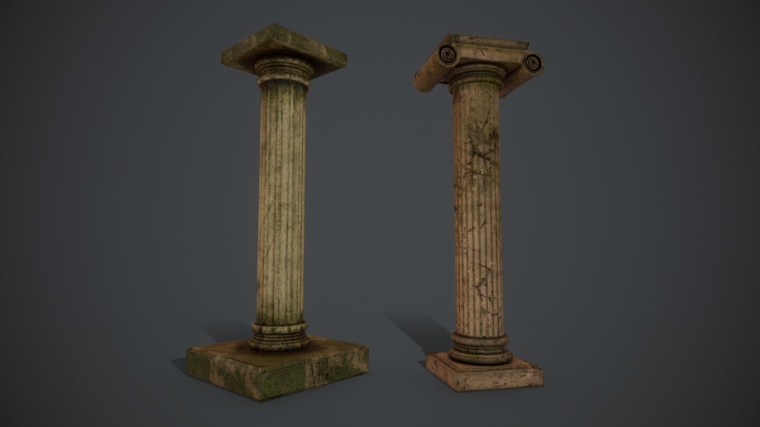 3D model Low 3D column VR / AR / low-poly | CGTrader
