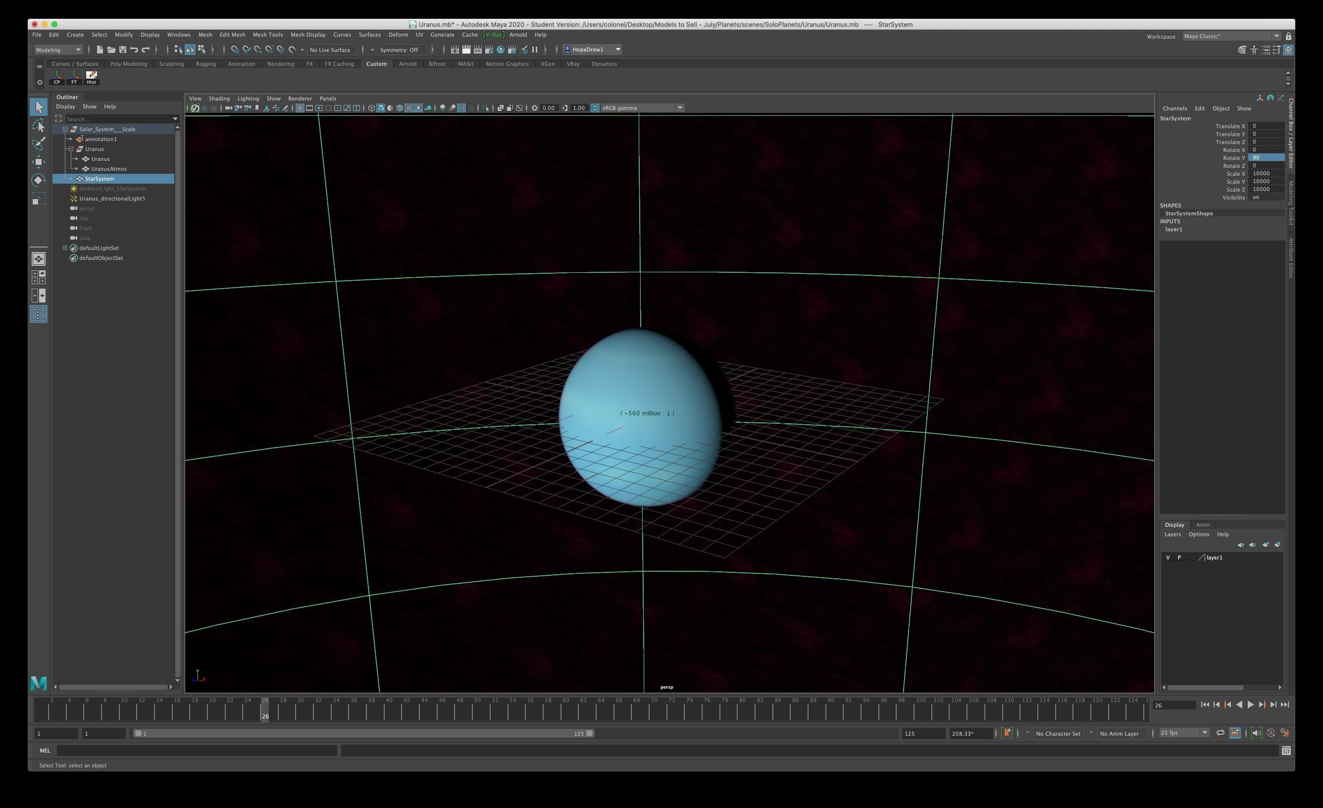 3D model Uranus - High Quality Low Poly VR / AR / low-poly | CGTrader