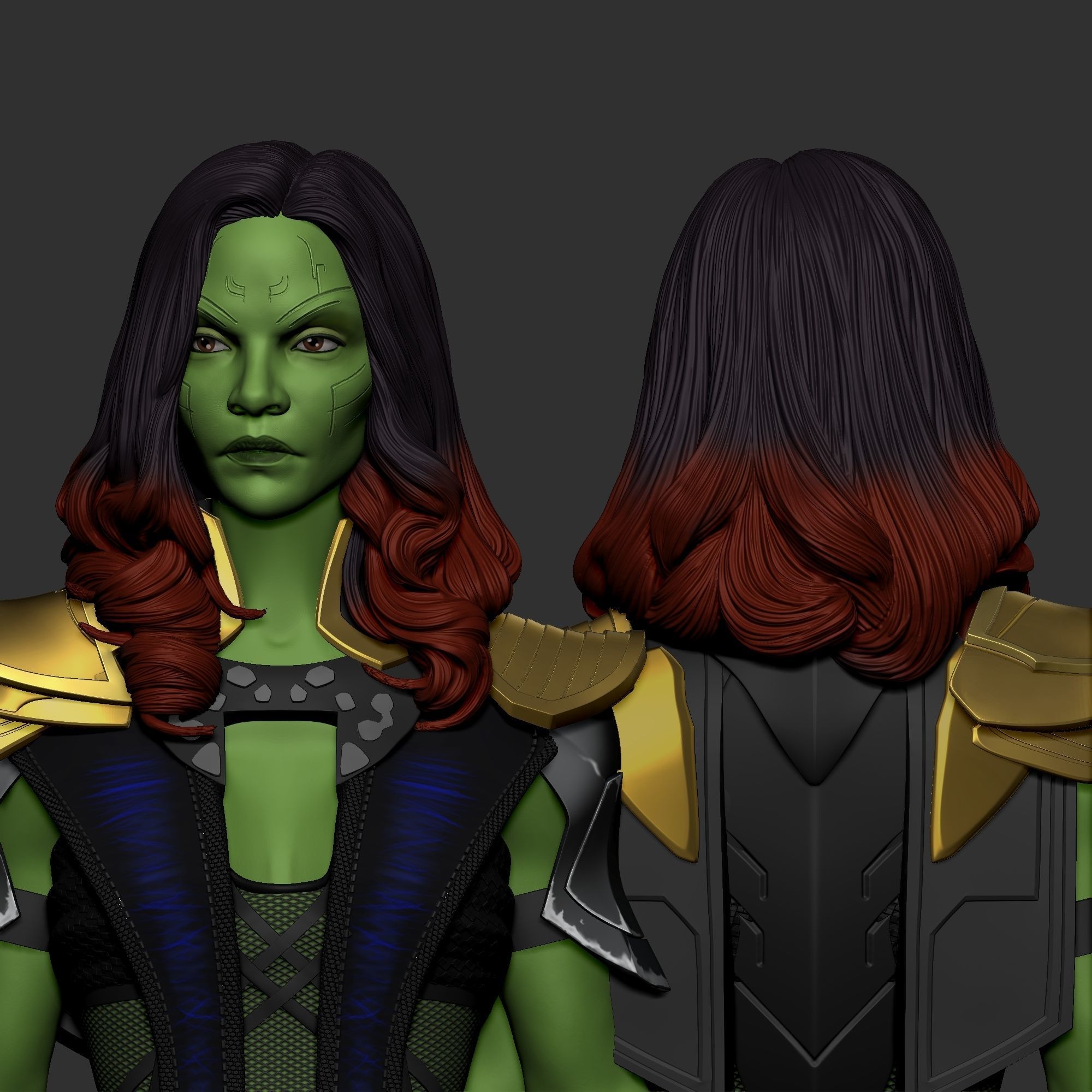 Gamora female figure holding sword 3D model 3D printable | CGTrader