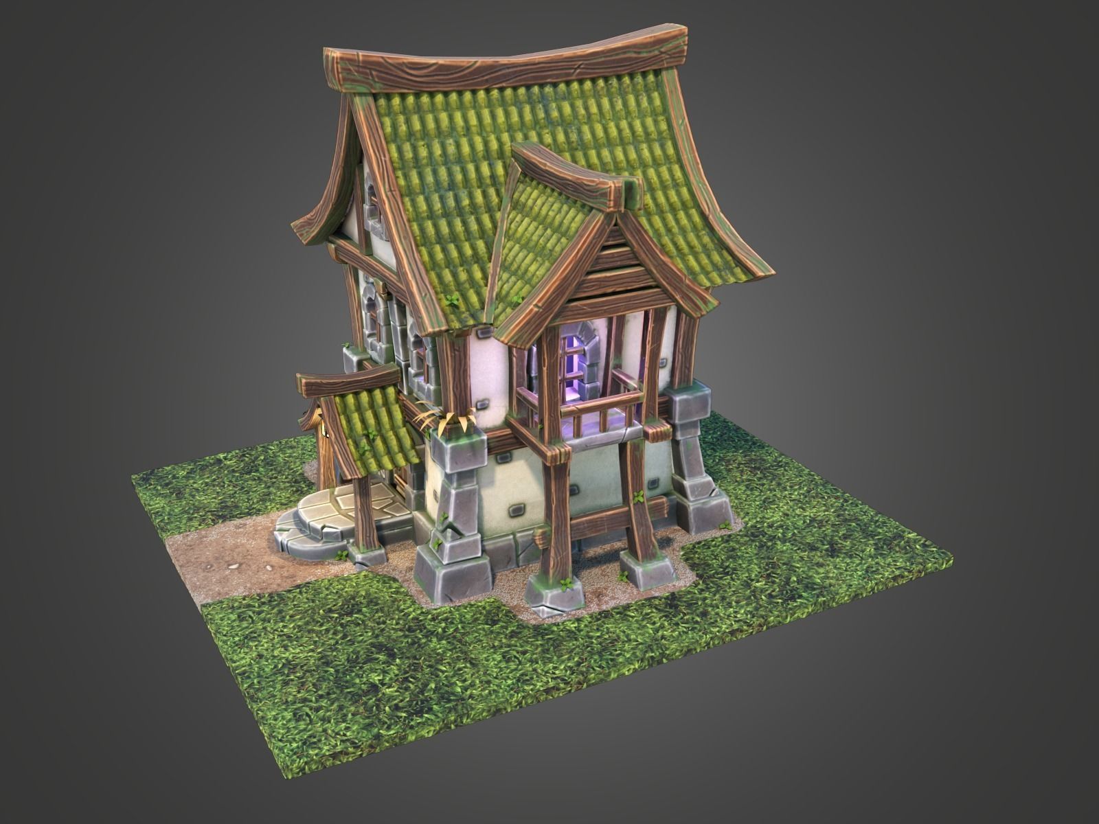 3D model Fantasy fairy house 3d model with baked light texture VR / AR ...