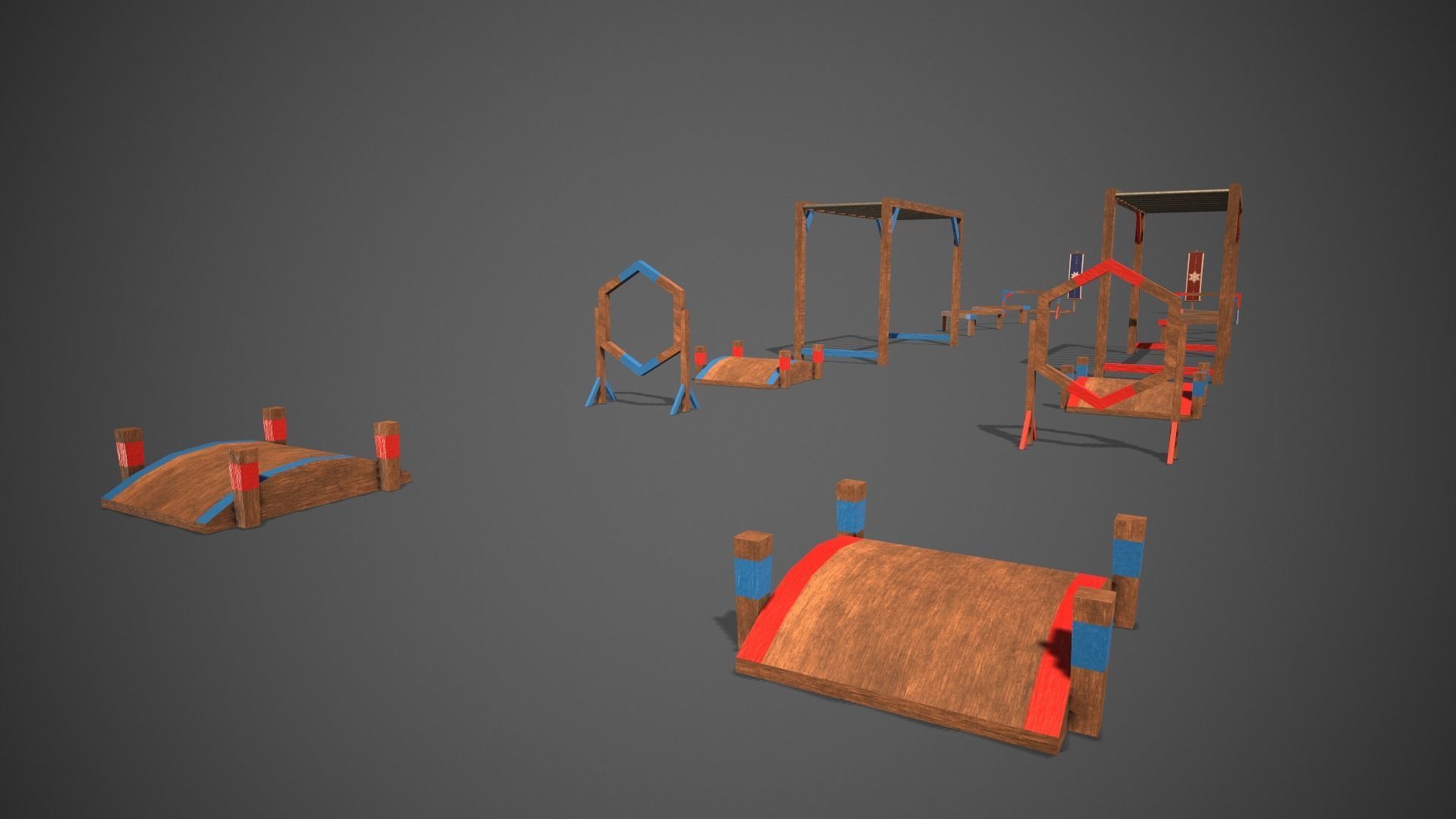 3D model Obstacle Course Survivor Parkour VR / AR / low-poly | CGTrader