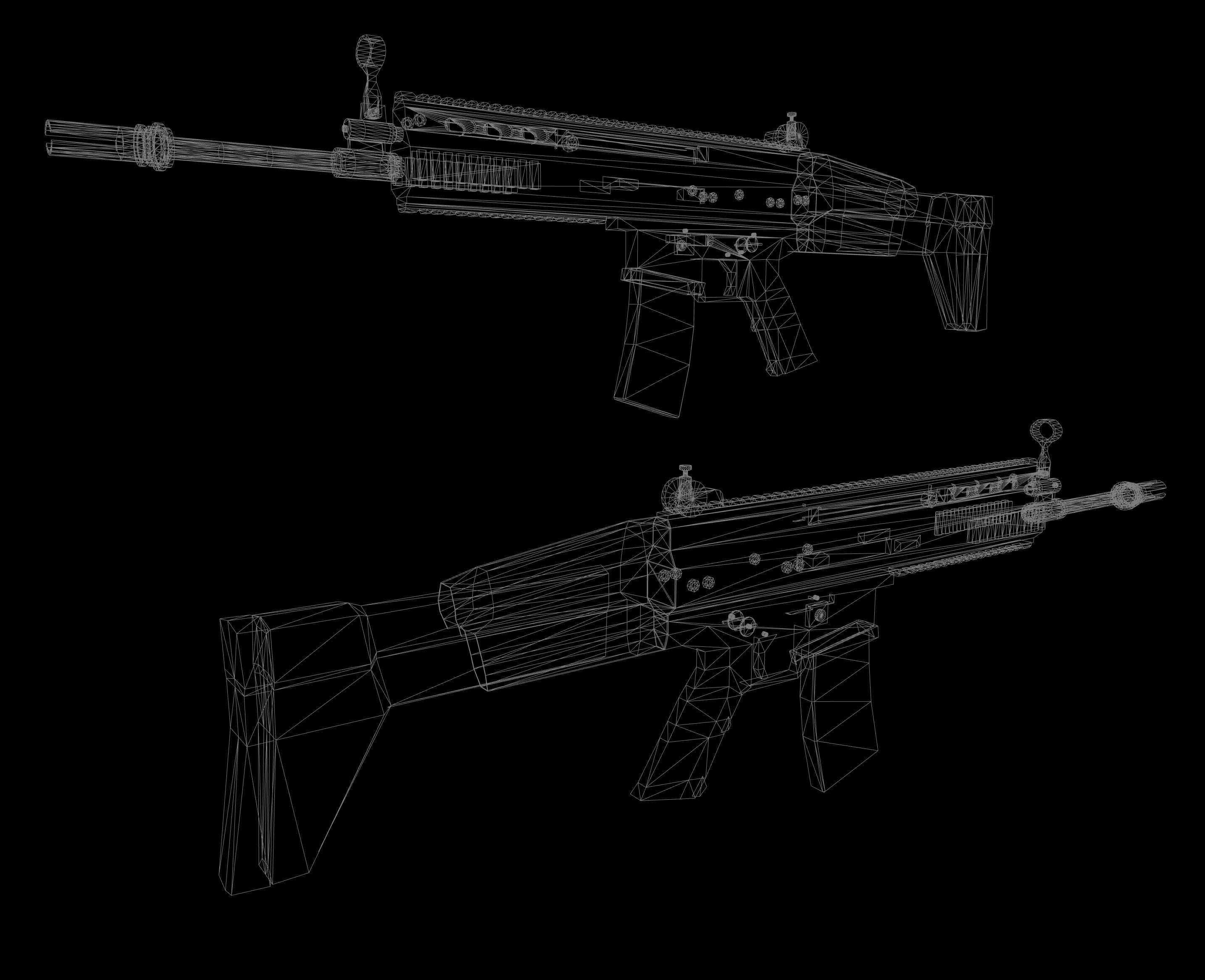 3D model High Quality Scar Rifle VR / AR / low-poly | CGTrader