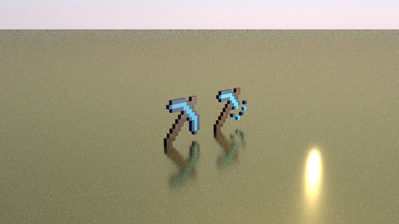 Minecraft Diamond Pickaxe Pair 3D model | CGTrader