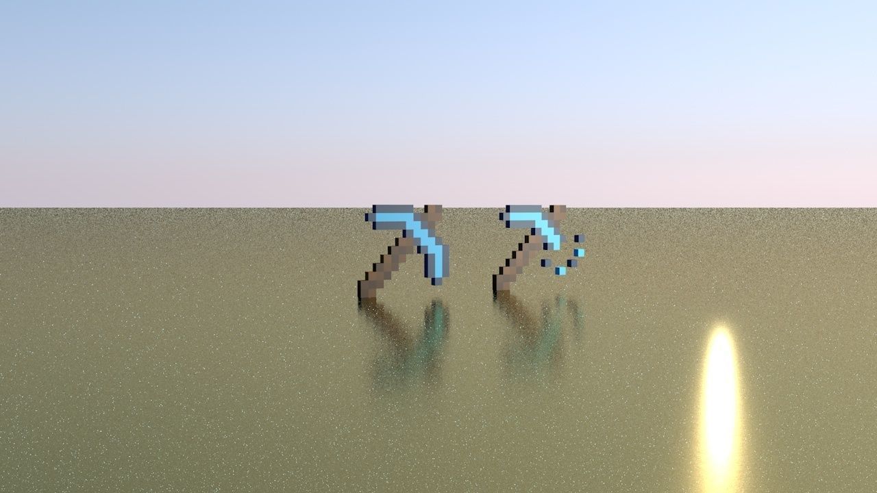 Minecraft Diamond Pickaxe Pair 3D model | CGTrader
