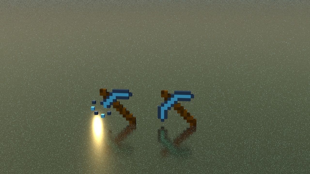 Minecraft Diamond Pickaxe Pair 3D model | CGTrader