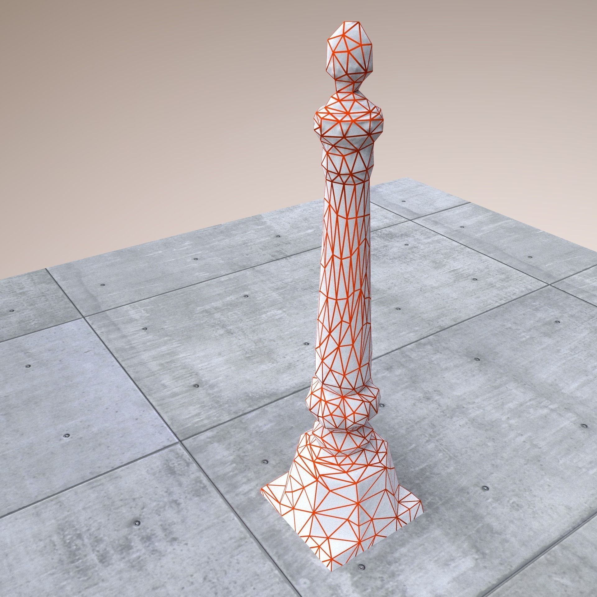 3D model Scanned Street Post VR / AR / low-poly | CGTrader