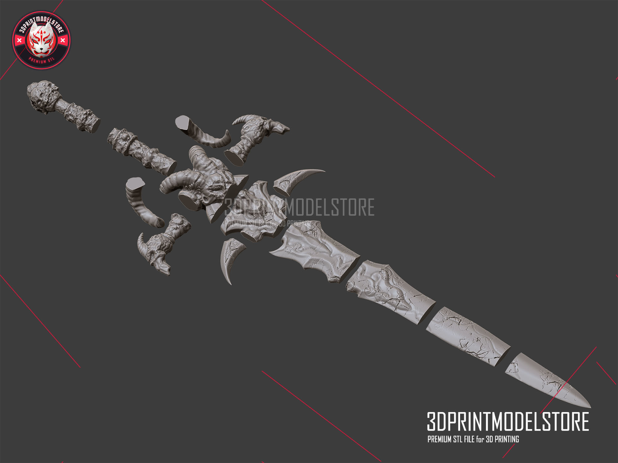 Frostmourne Lich King Sword Warcraft 3D model 3D printable | CGTrader