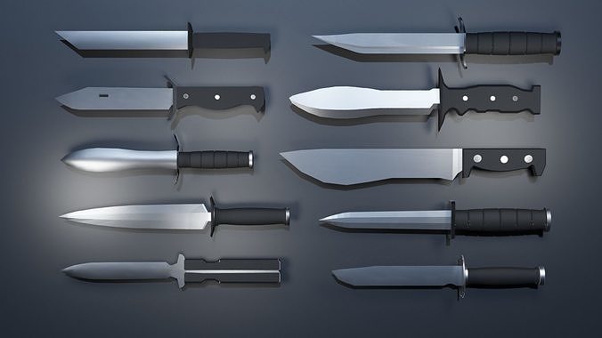 LowPoly Knife - 10 free VR / AR / low-poly 3D model | CGTrader