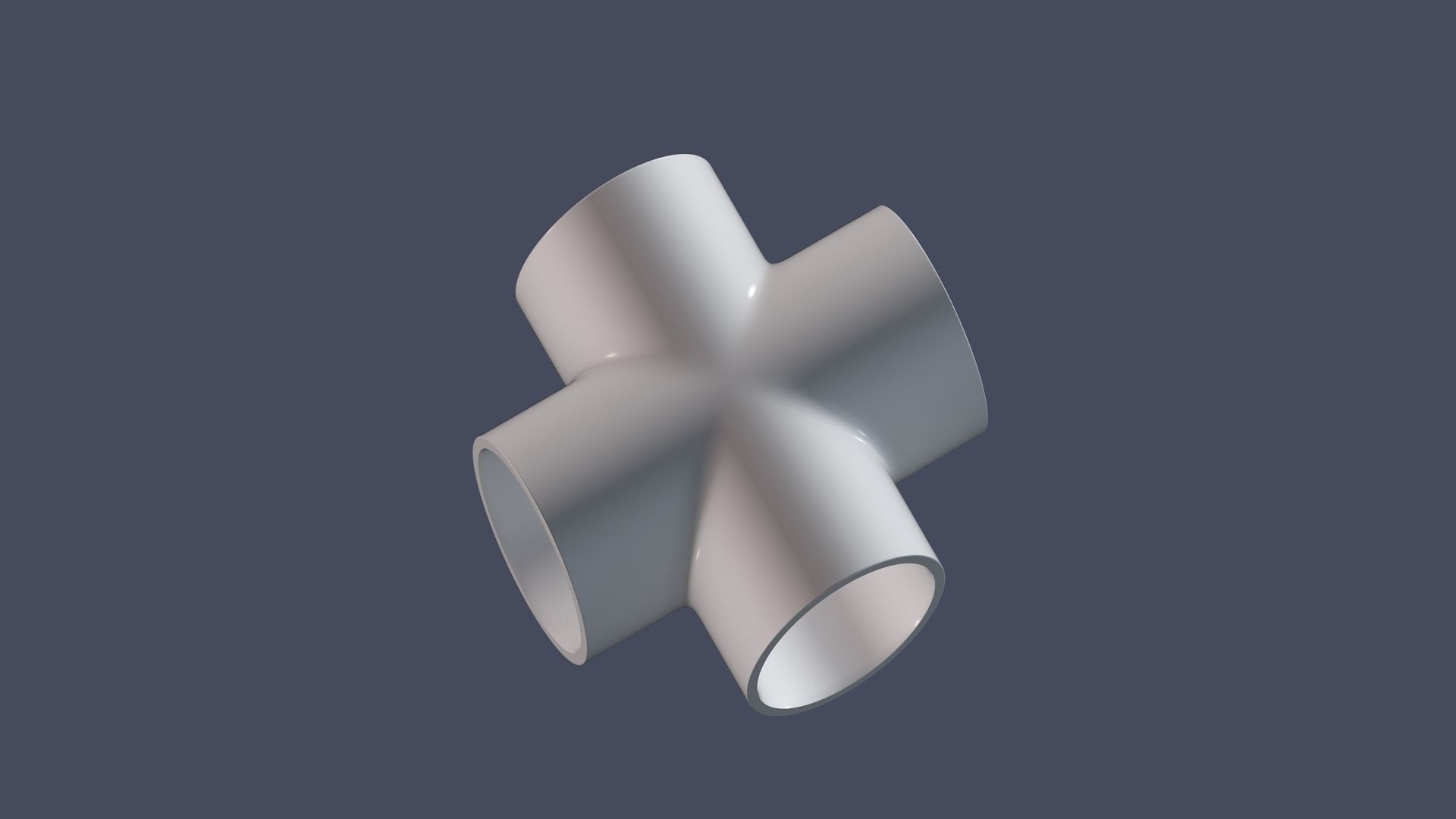 3D model 4 Way Pipe Connector VR / AR / low-poly | CGTrader