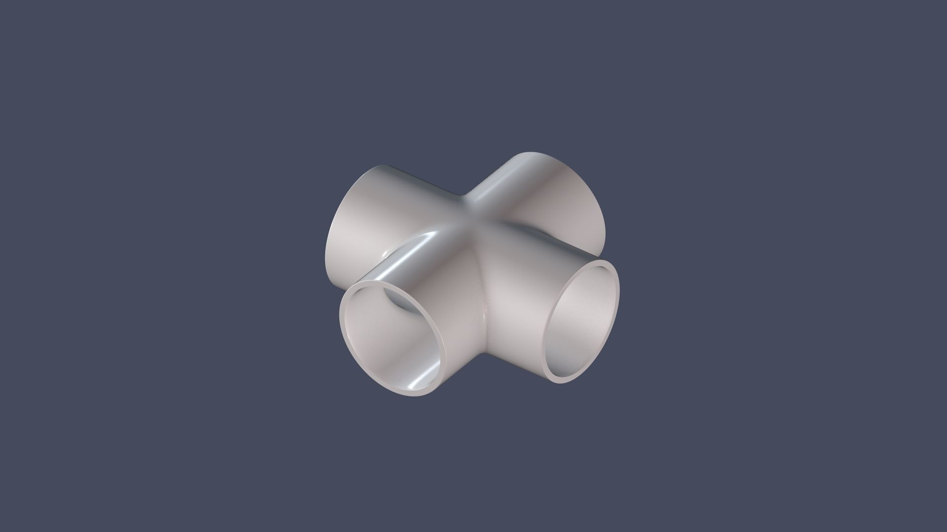 3D model 4 Way Pipe Connector VR / AR / low-poly | CGTrader