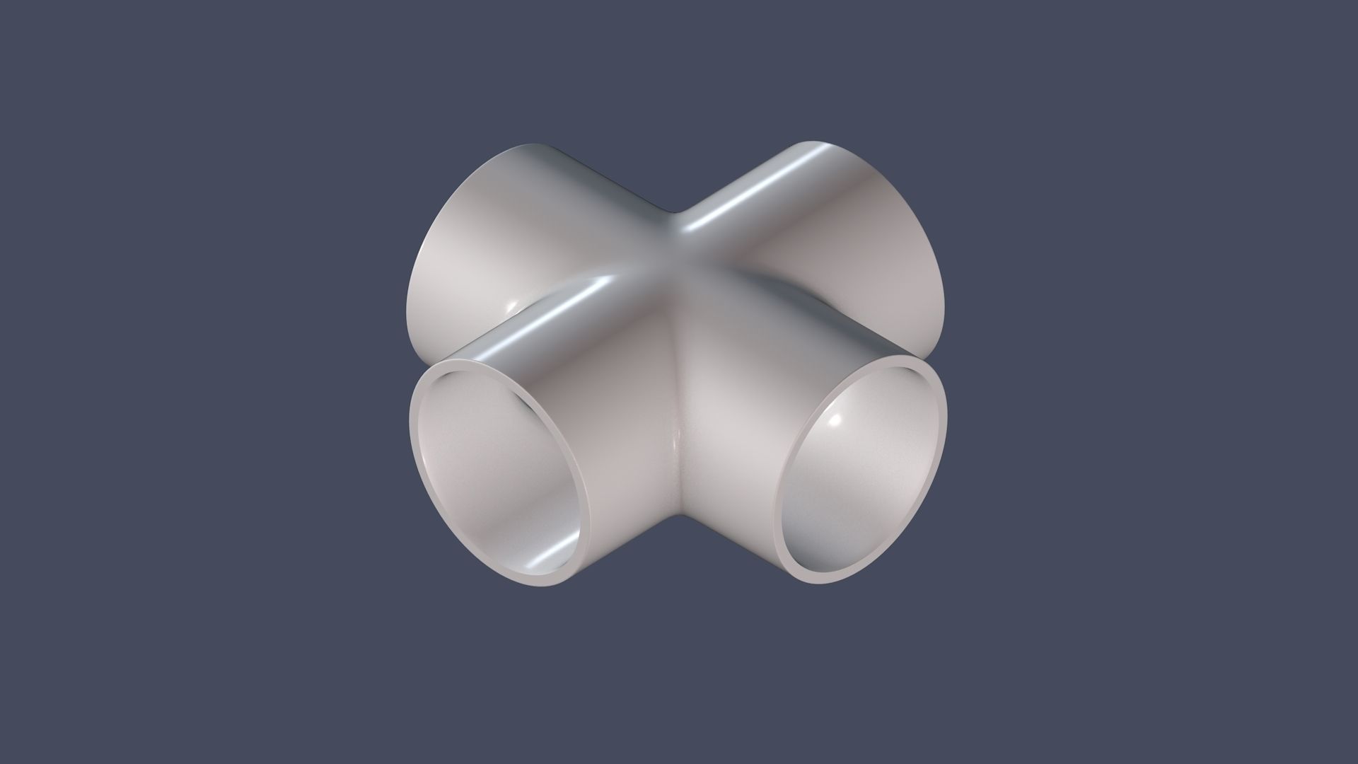 3D model 4 Way Pipe Connector VR / AR / low-poly | CGTrader