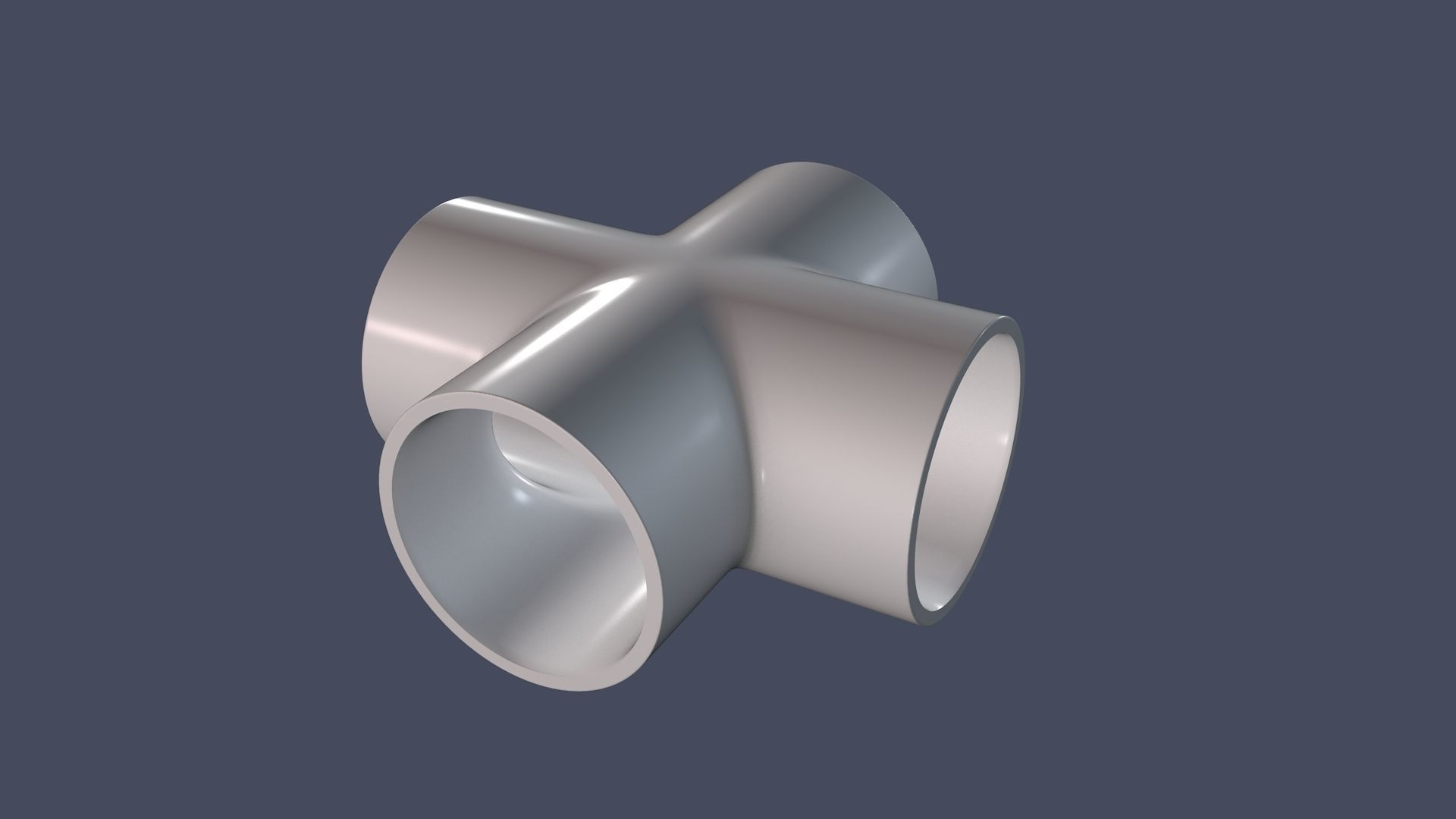 3D model 4 Way Pipe Connector VR / AR / low-poly | CGTrader