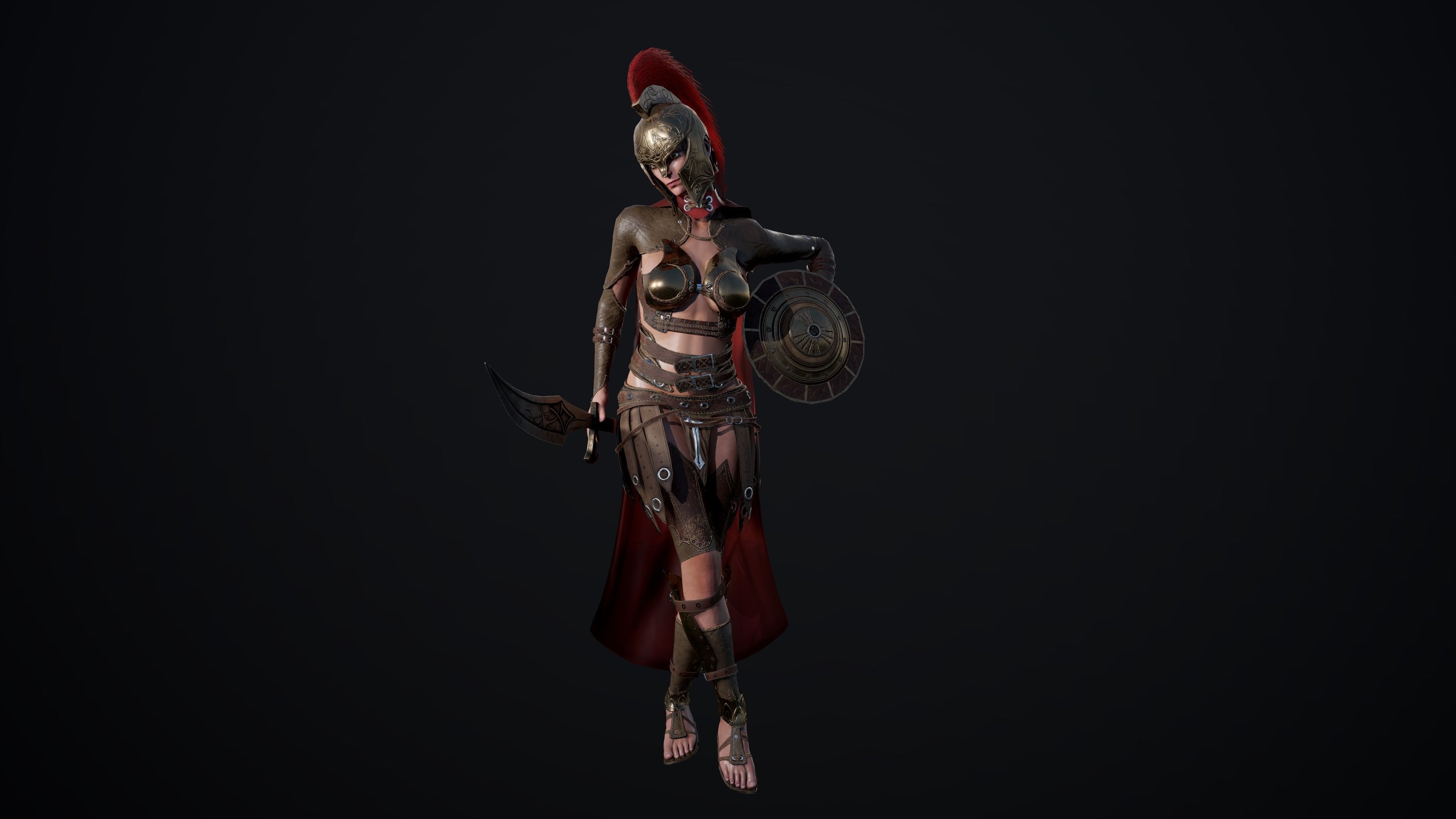 3D model Gladiator Girl VR / AR / low-poly rigged animated | CGTrader