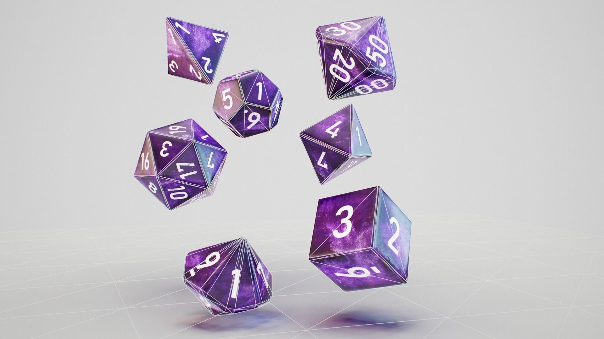 3D model Role Playing Dice - RPG Dice Set - PBR - 3D VR AR game ready ...