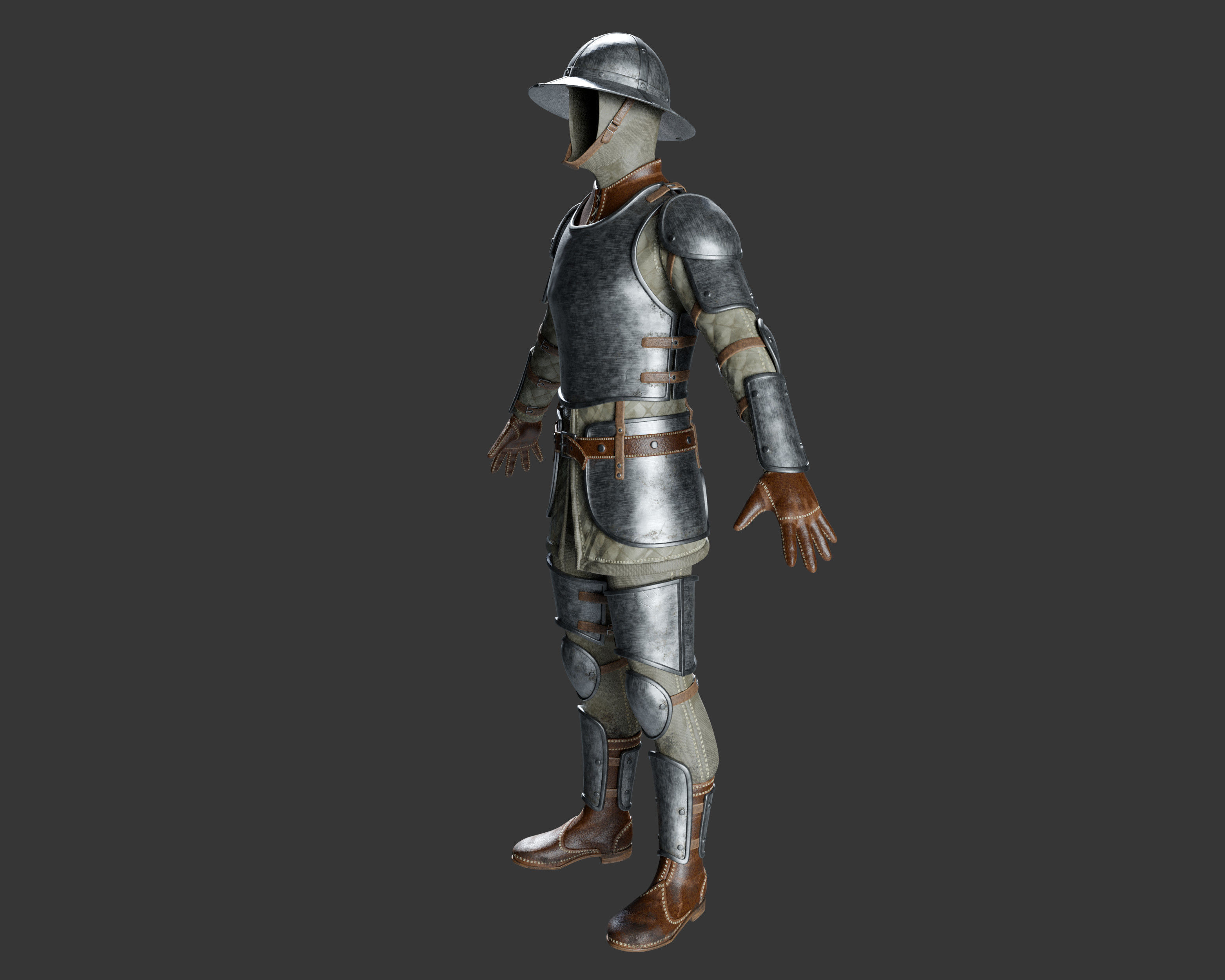 3D model Medieval Common Armor Suit VR / AR / low-poly | CGTrader