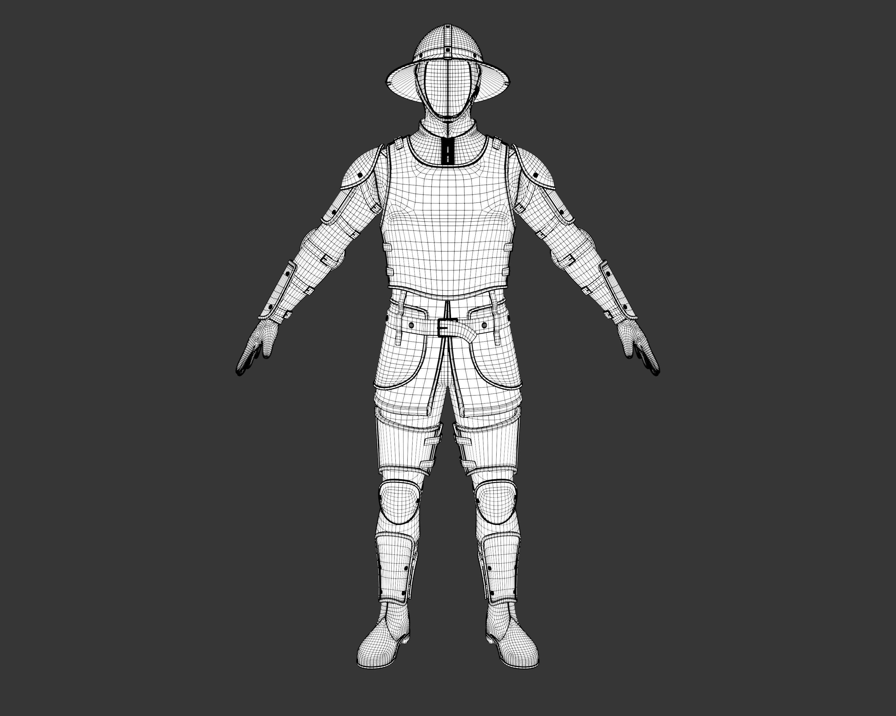 3D model Medieval Common Armor Suit VR / AR / low-poly | CGTrader
