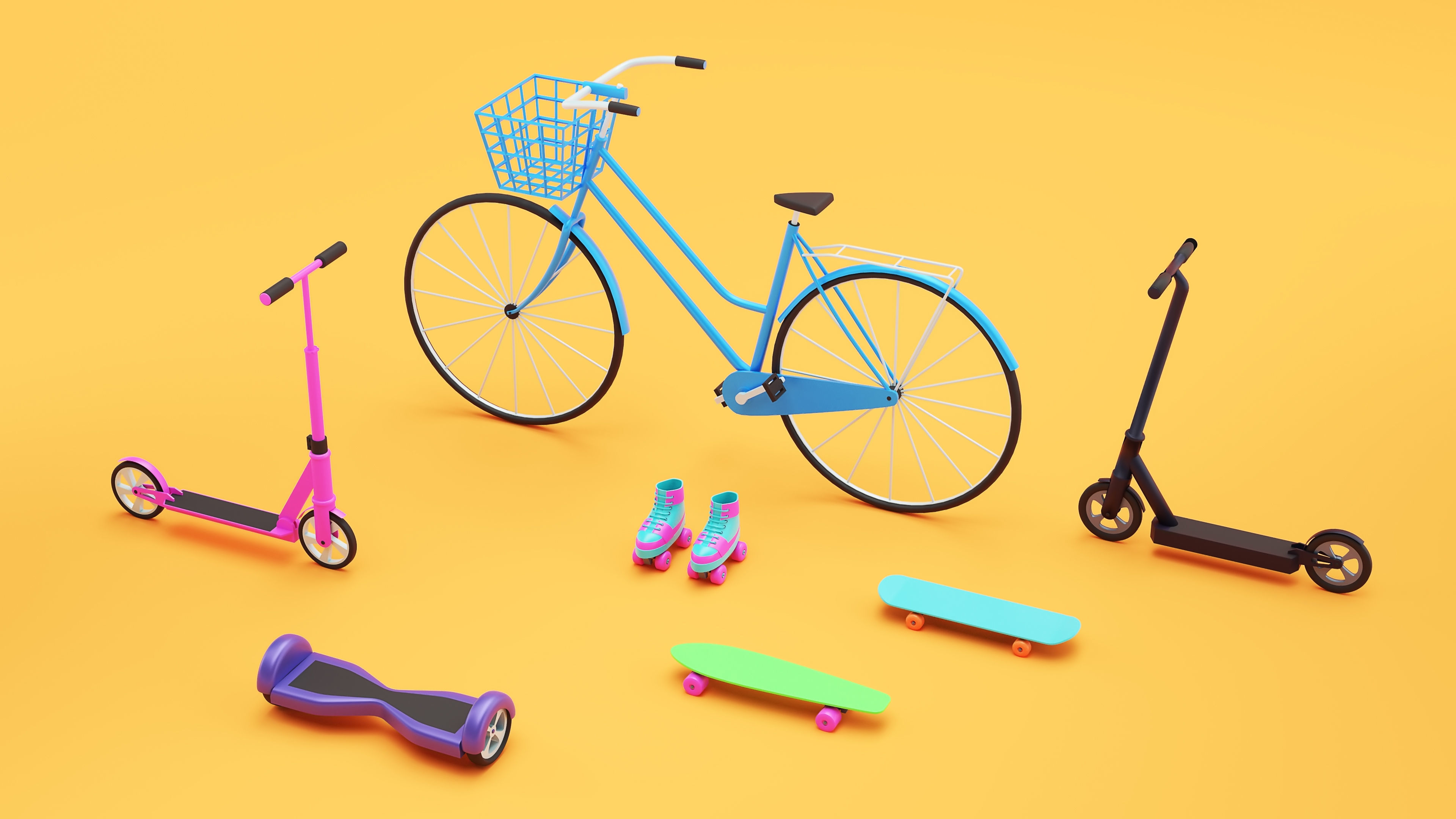 Urban Personal Vehicle Transport Cartoon Simple Style 3D model | CGTrader