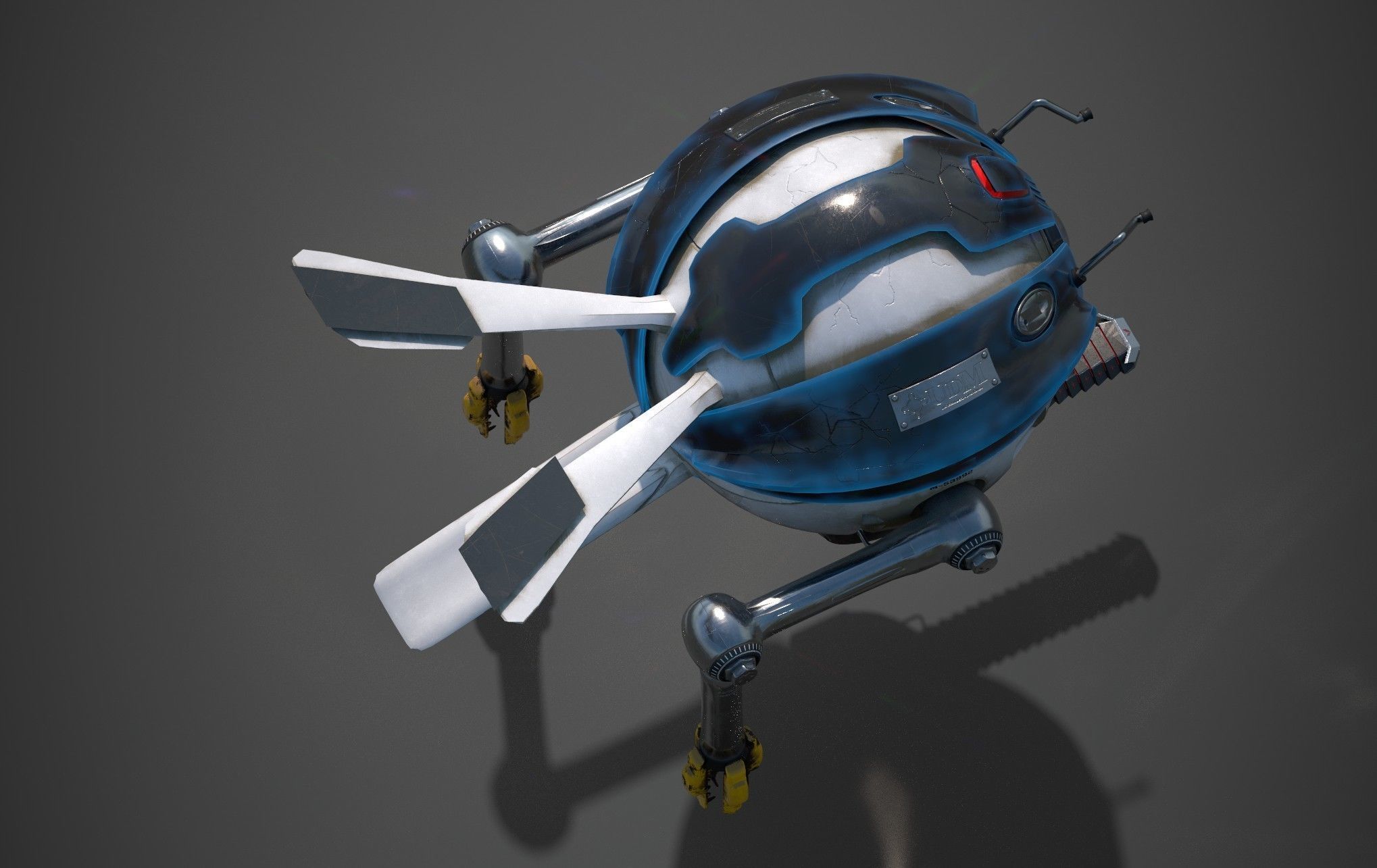 3D model High detailed Sci Fi Harvesting Drone VR / AR / low-poly ...