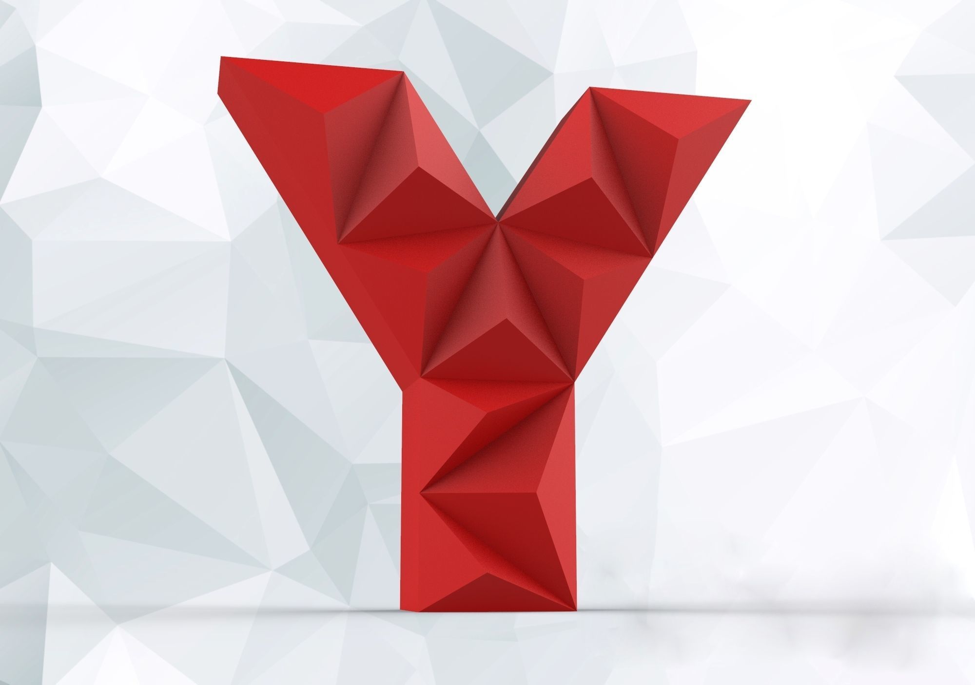 Lowpoly letter Y 3D model 3D printable | CGTrader