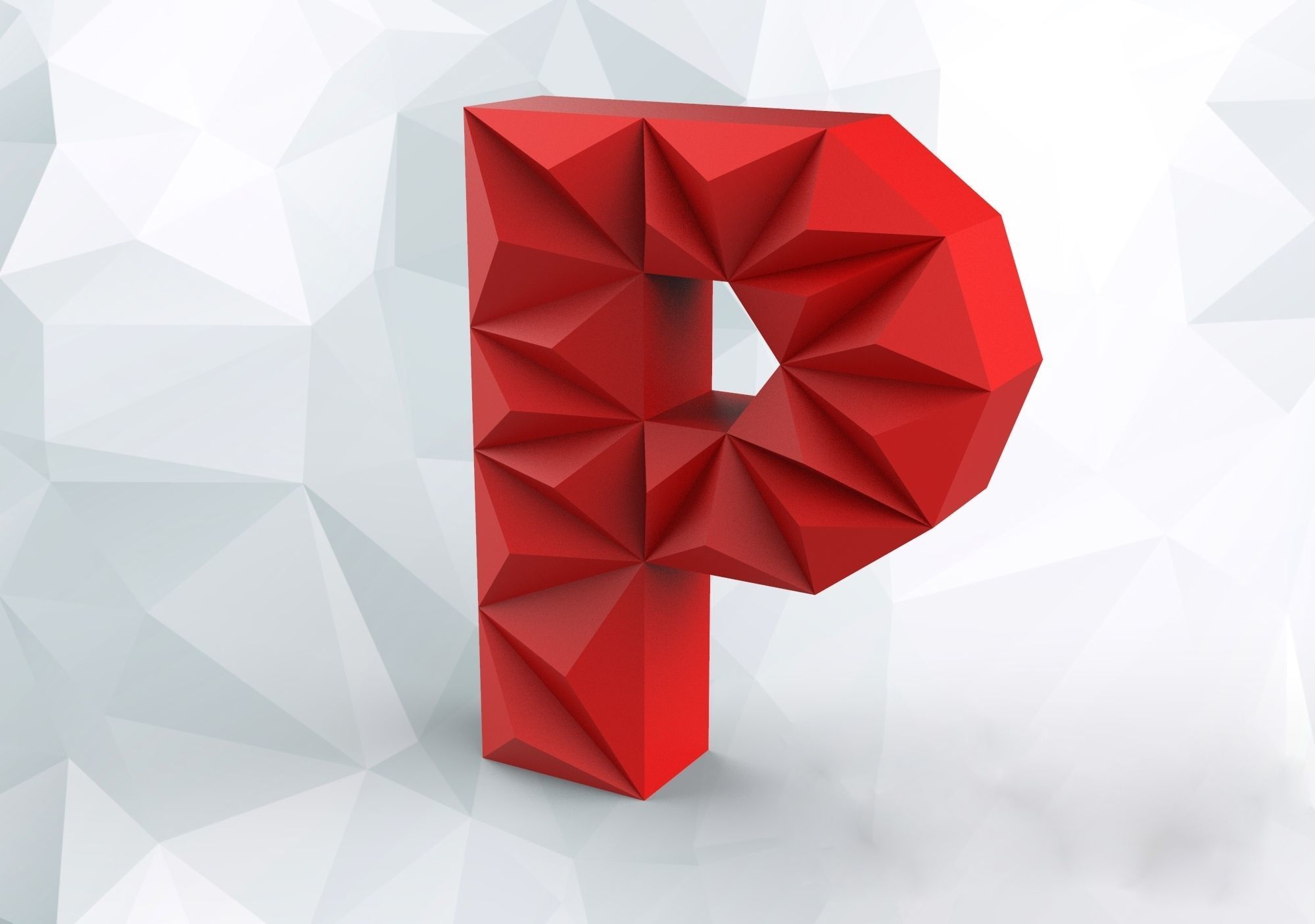 Lowpoly letter P 3D model 3D printable | CGTrader