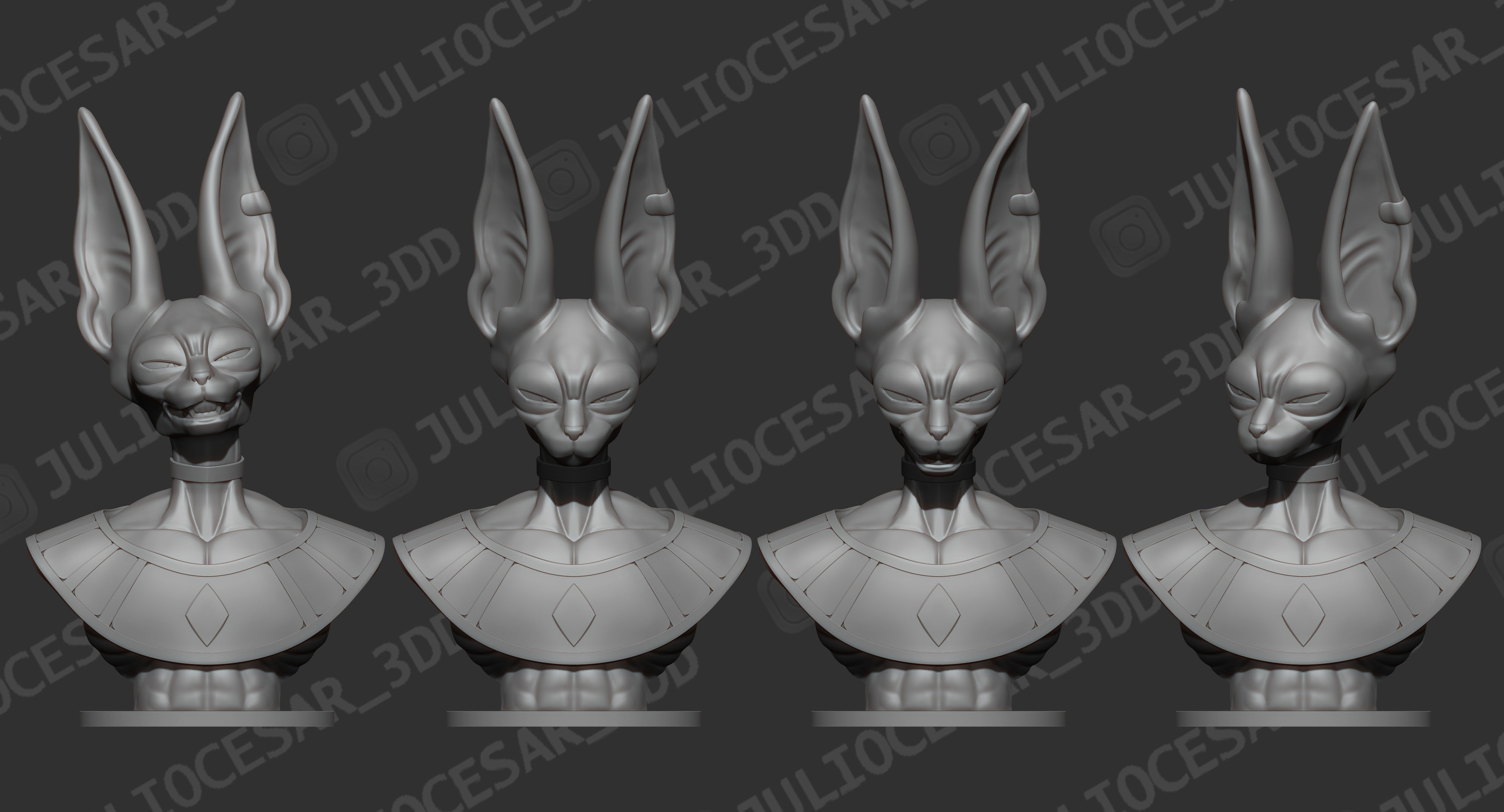 Dragon ball - Beerus sama Bust 3D model 3D printable | CGTrader