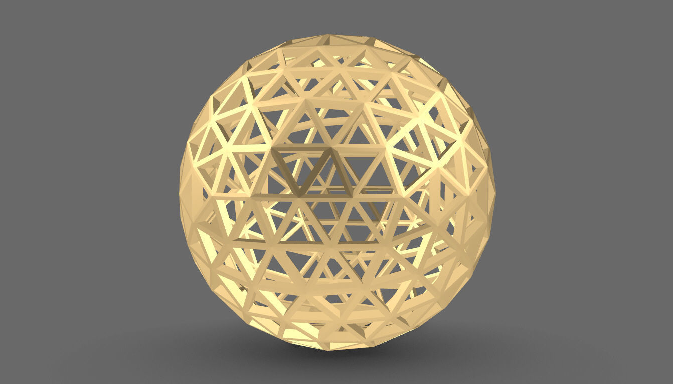 Geodesic Sphere Frame frequency 4 3D model | CGTrader