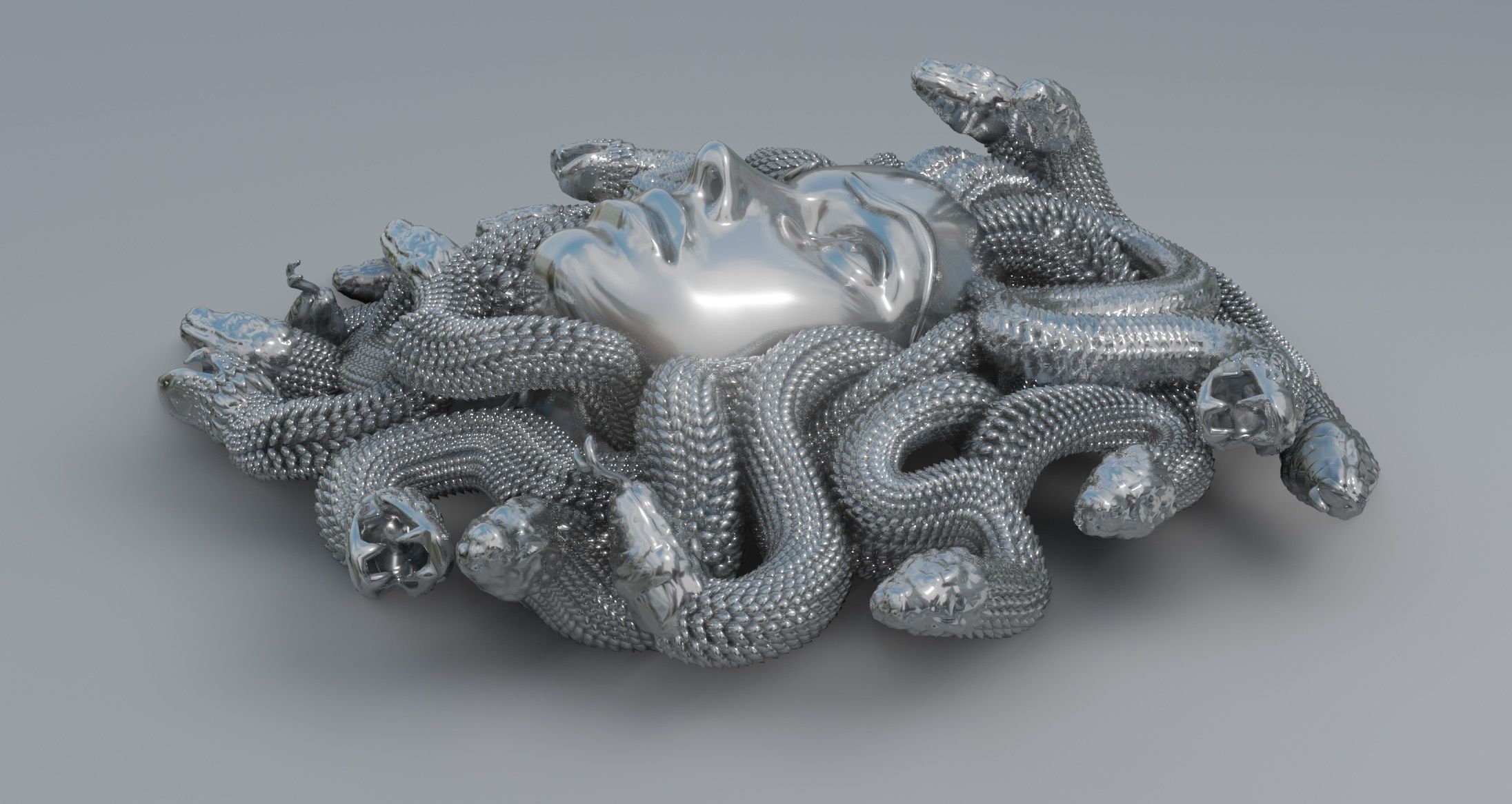 MEDUSA gold head 3D model 3D printable | CGTrader