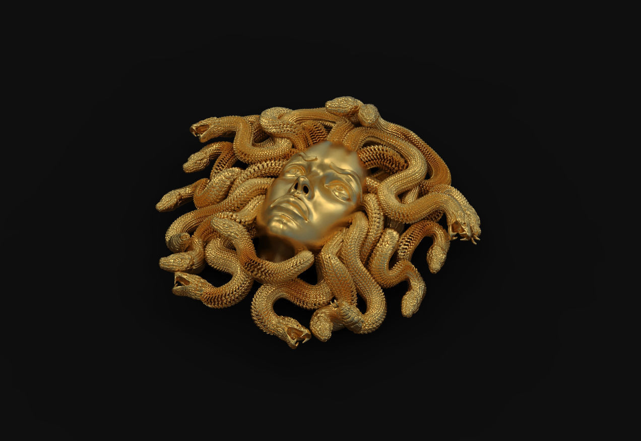 MEDUSA gold head 3D model 3D printable | CGTrader