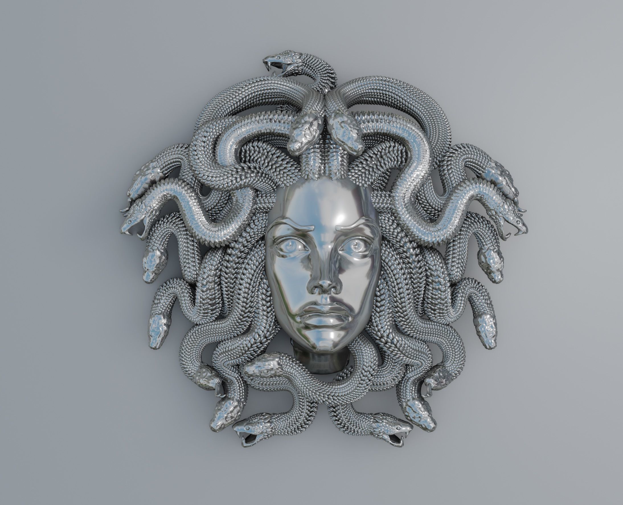 MEDUSA gold head 3D model 3D printable | CGTrader